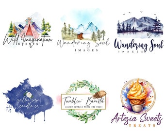 Childcare Logo Children Watercolor Hand Drawn Design Kids - Etsy