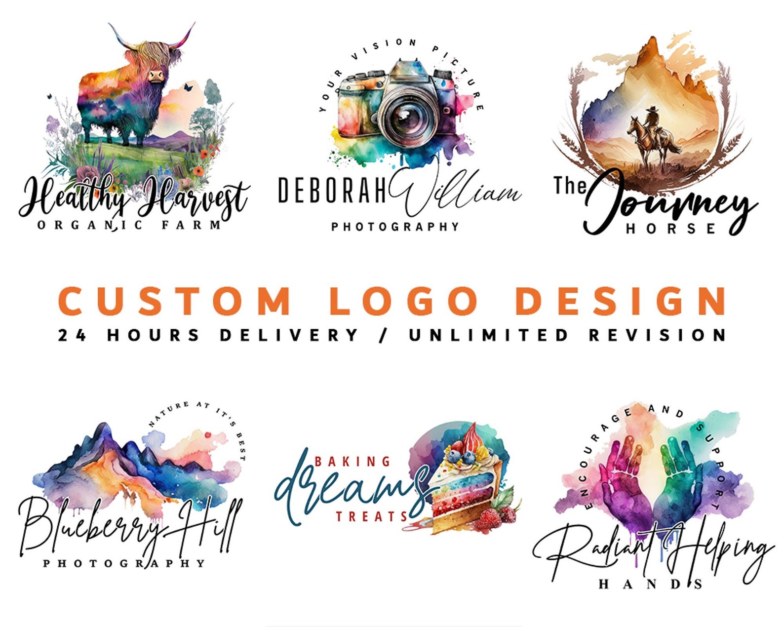 Custom Logo Design and Watermark Blog Logo Design Minimalist - Etsy