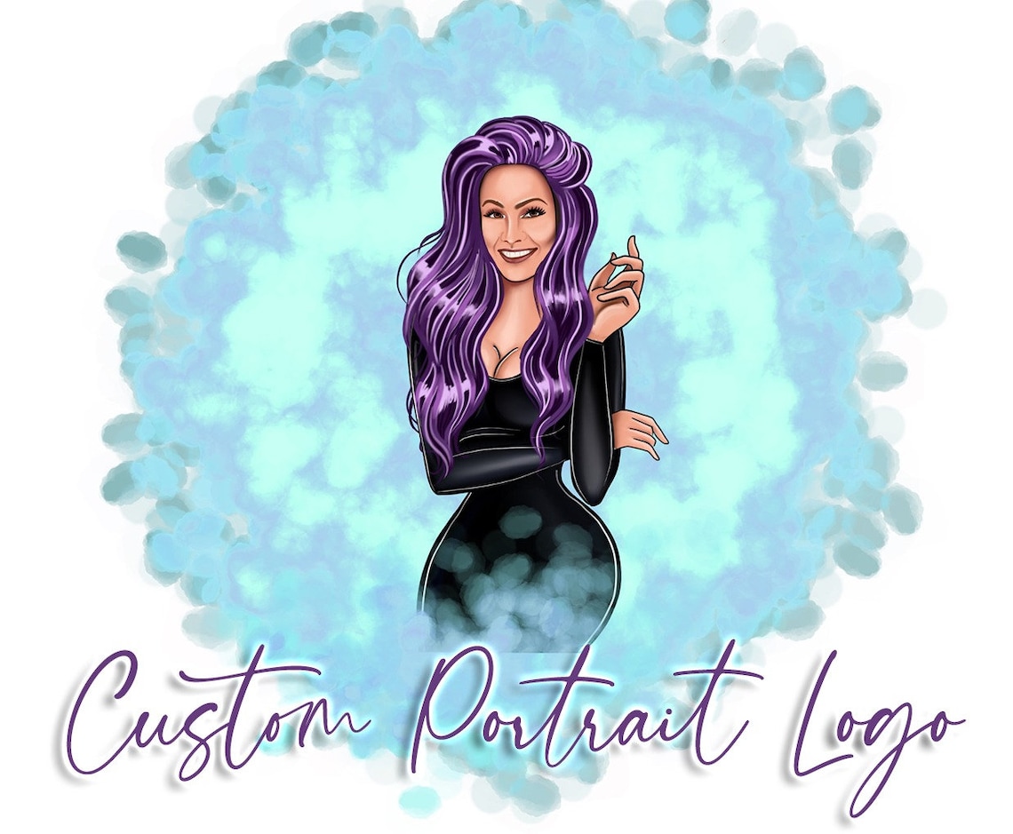 Custom Hair Braider Portrait Logo Hair Stylist Logo Design - Etsy