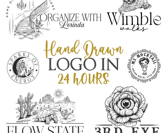 Custom Hand Drawn Logo, Custom Logo Design, Logo Design Custom for ...