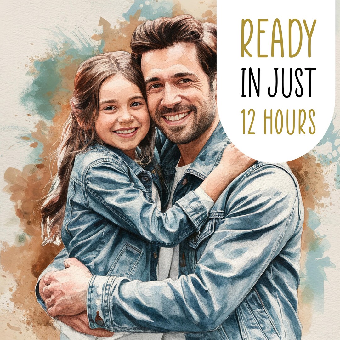 Custom Watercolor Painting From Photo, Personalized Family Drawing ...