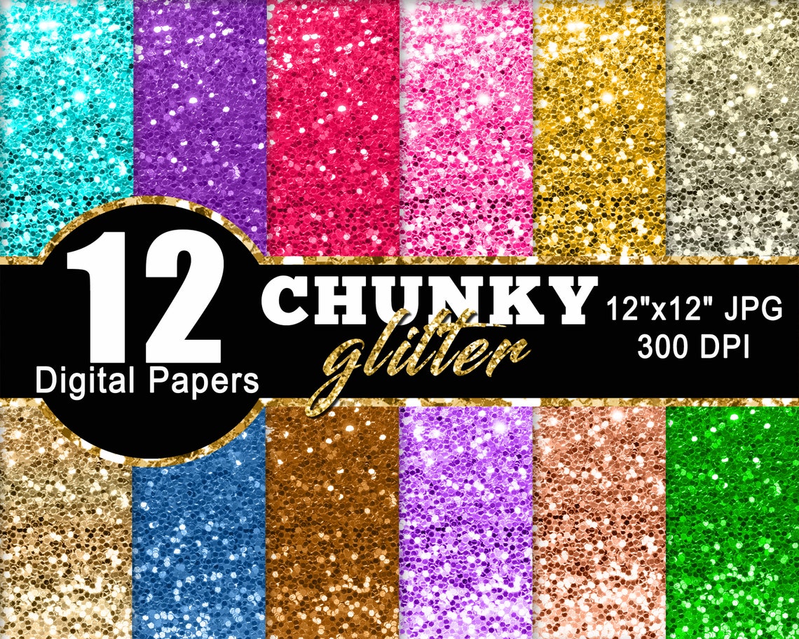 Chunky Glitter Digital Paper | Glitter Digital Paper | Sparkle Digital ...