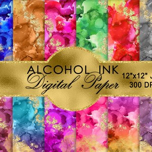Alcohol Ink Digital Paper | Water Color Digital Paper | Printable ...