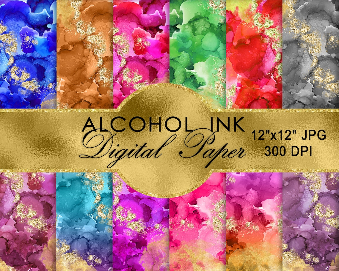 Alcohol Ink Digital Paper Water Color Digital Paper - Etsy