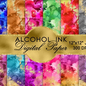 Alcohol Ink Digital Paper | Water Color Digital Paper | Printable ...