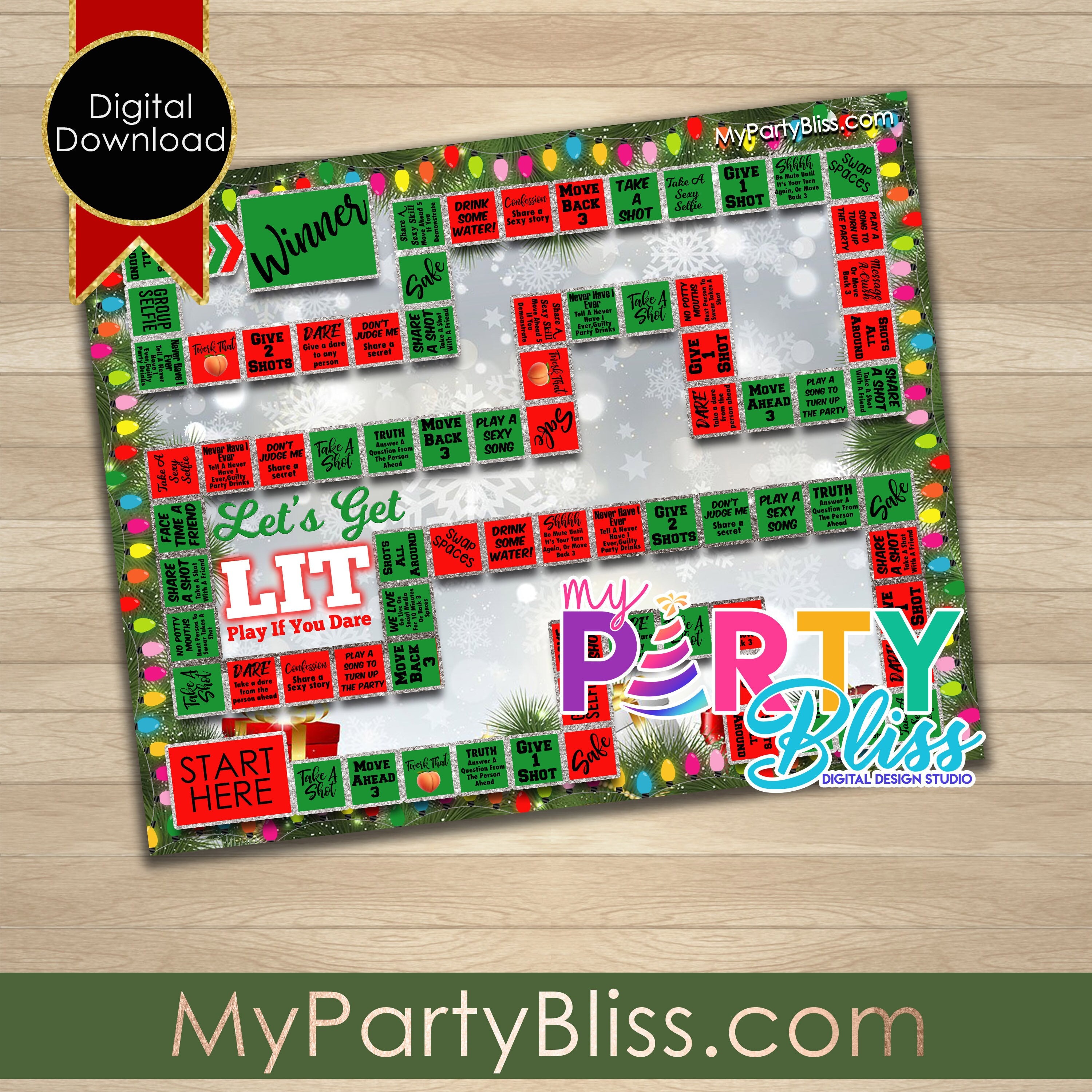 Christmas Adult Party Game, Bachelorette Party Game, Party Game, Girls ...