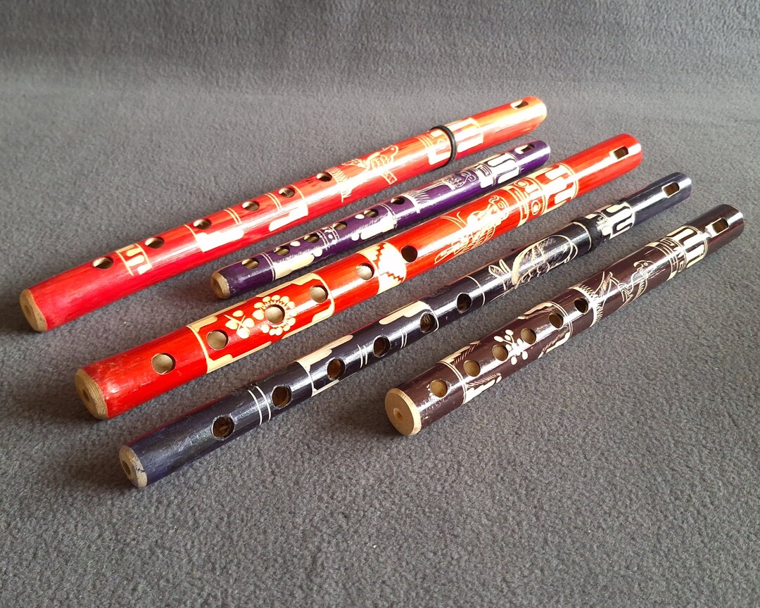 Five Carved Bamboo Peruvian Flutes - Etsy