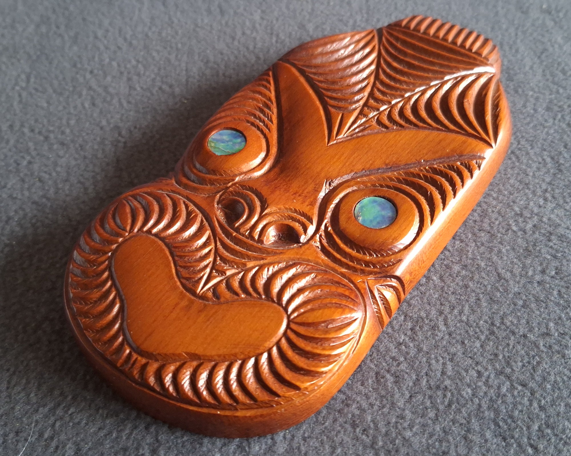 Small Vintage Hand Carved Maori Mask With Paua Shell Eyes - Etsy