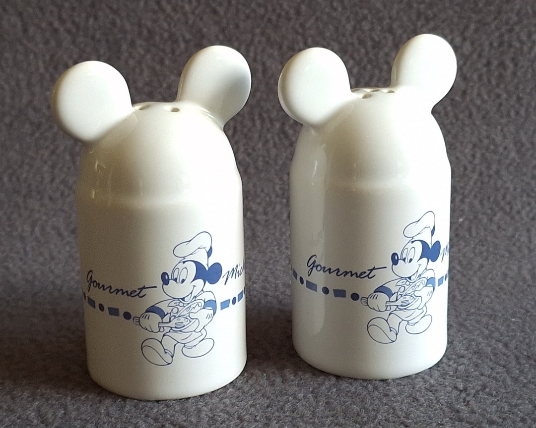 A Set of Ceramic Gourmet Mickey Mouse Salt and Pepper Shakers - Etsy