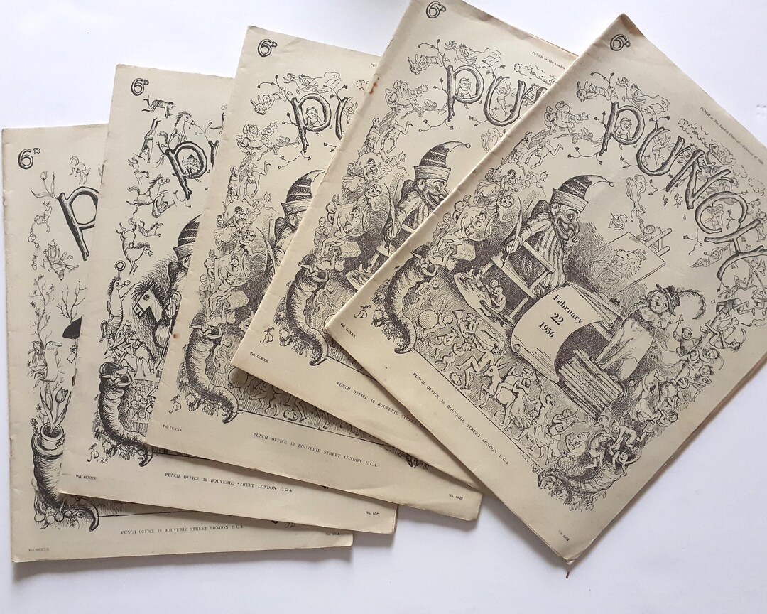 5 Vintage Punch Magazines 1956 - Etsy