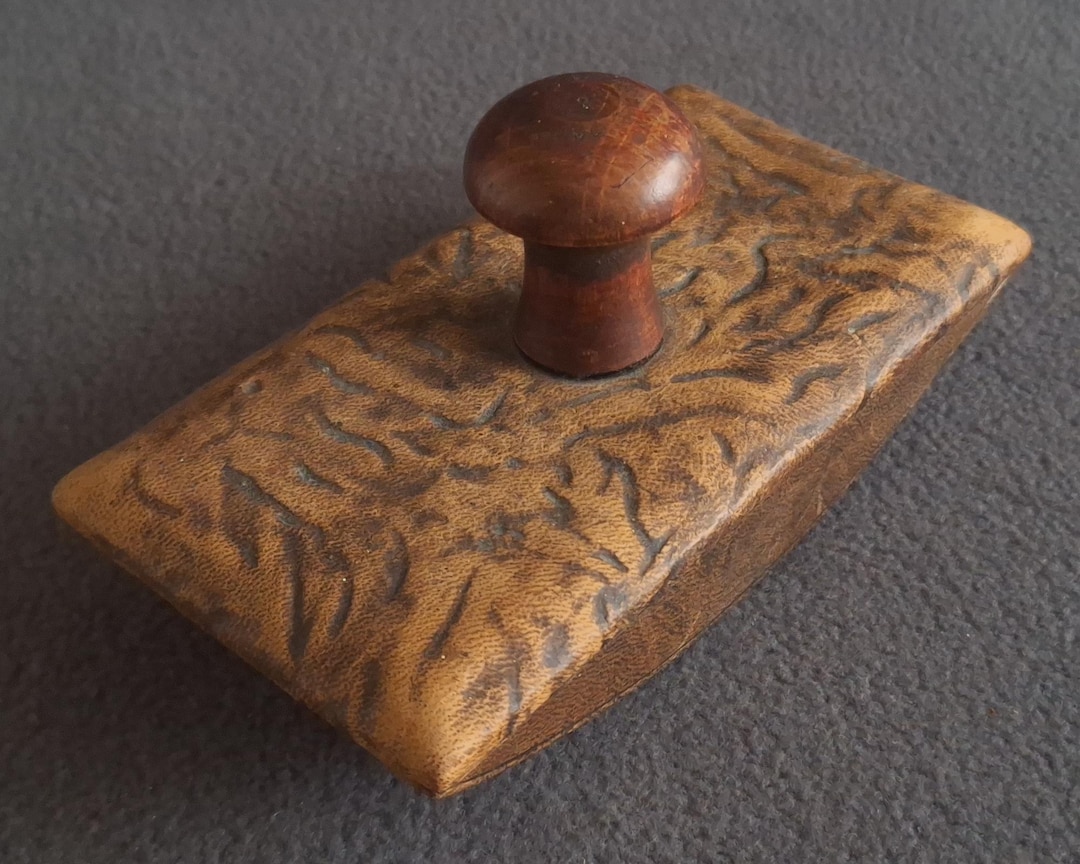 Vintage Leather Bound Wooden Ink Rocker Blotter - Etsy