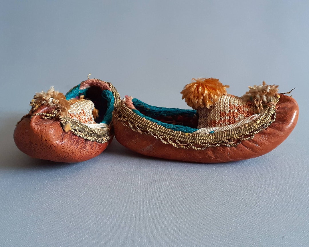 Vintage Ethnic Greek Opanke Tsarouhi Childs Folk Shoes Tribal Slippers ...