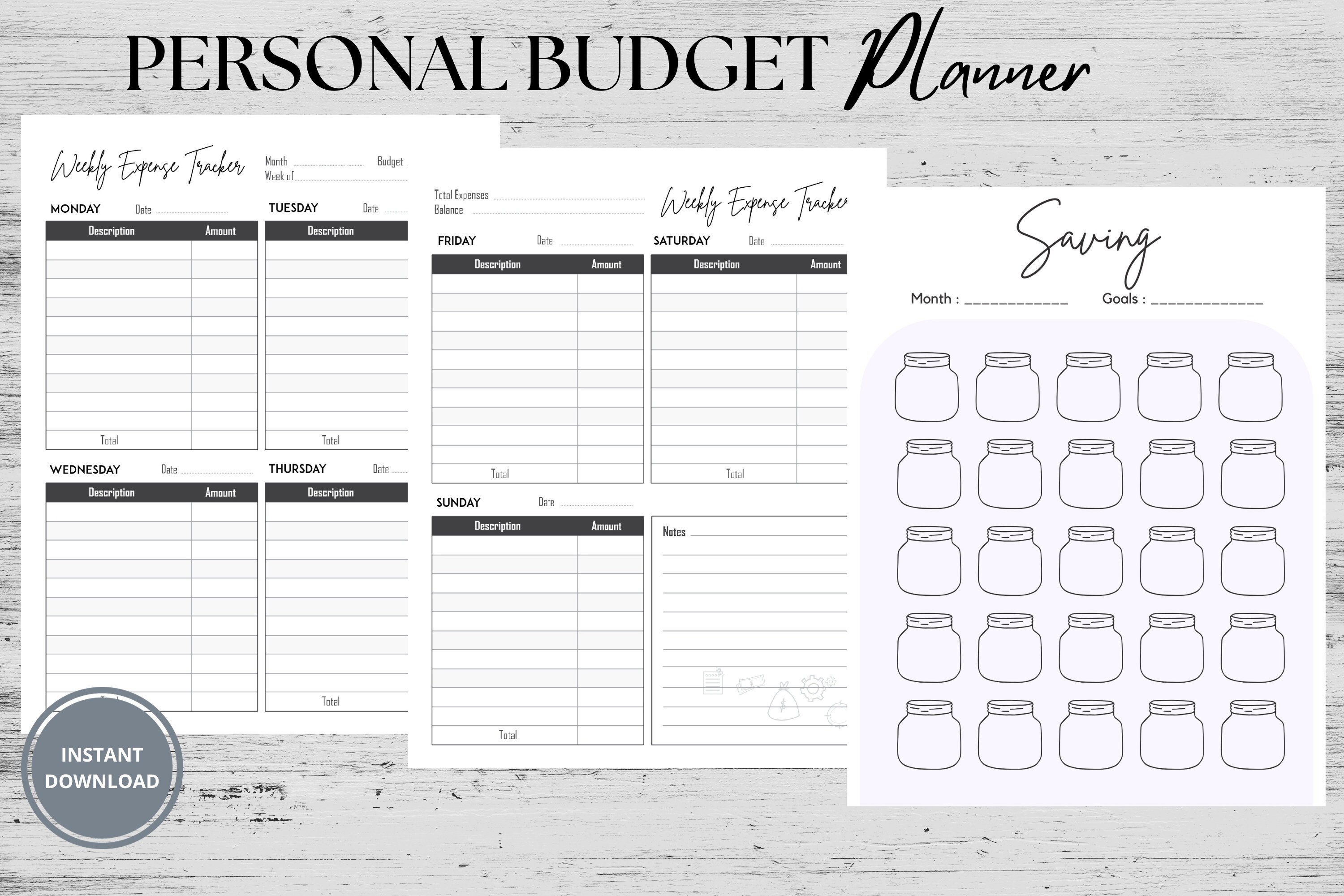 Personal Budget Planner Printable Finance Planner Budget - Etsy