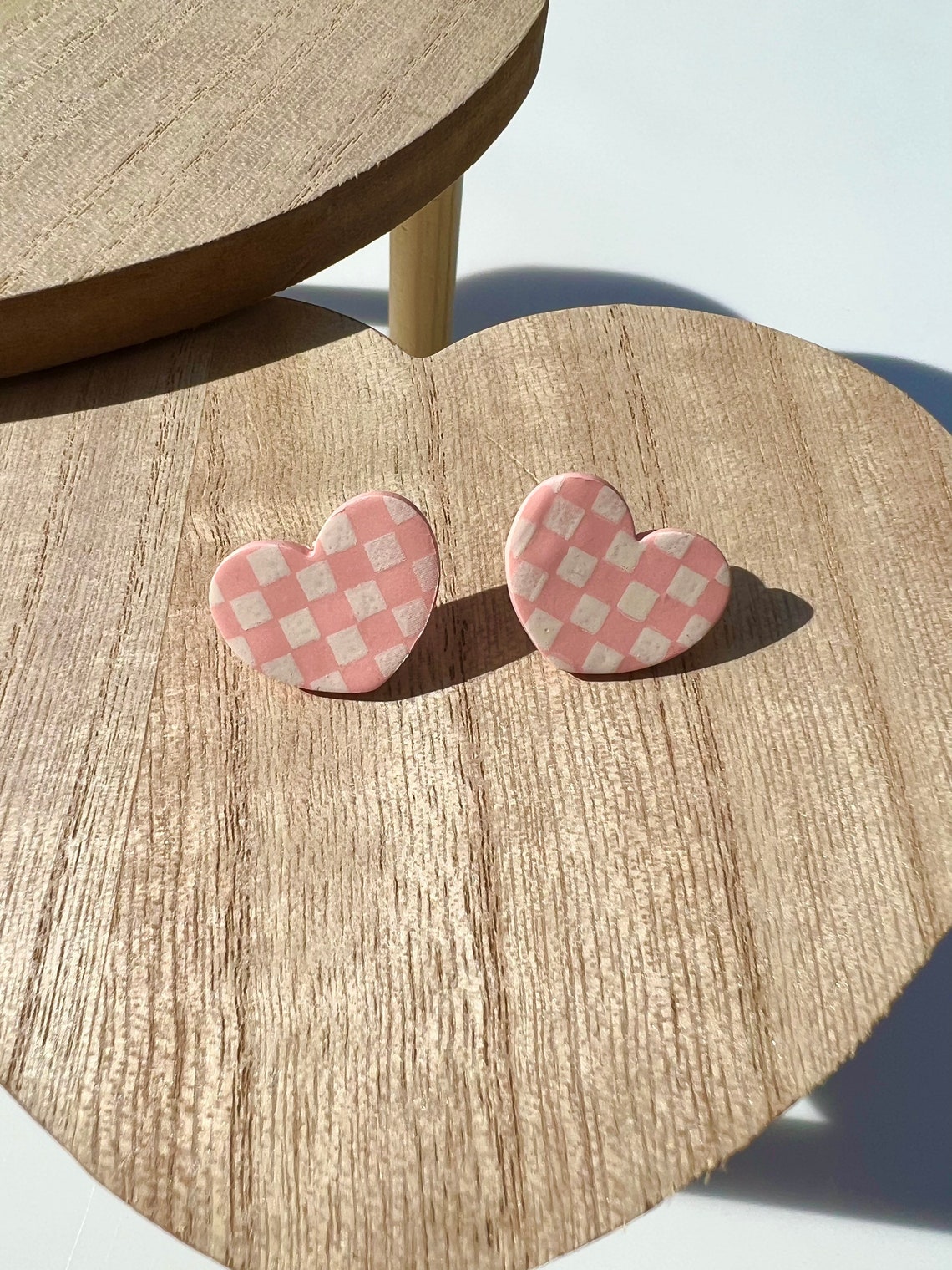 Light Pink Checkered Heart Minis - Etsy
