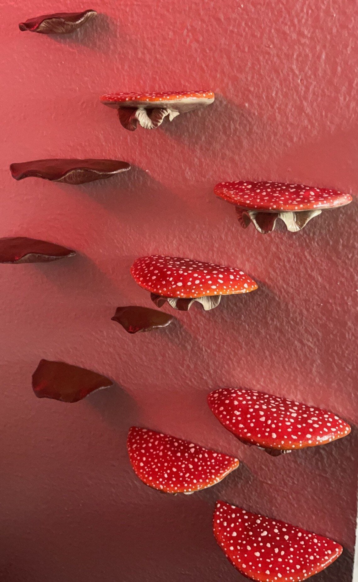 Handcrafted Floating Mushroom Shelf Decor Display Etsy