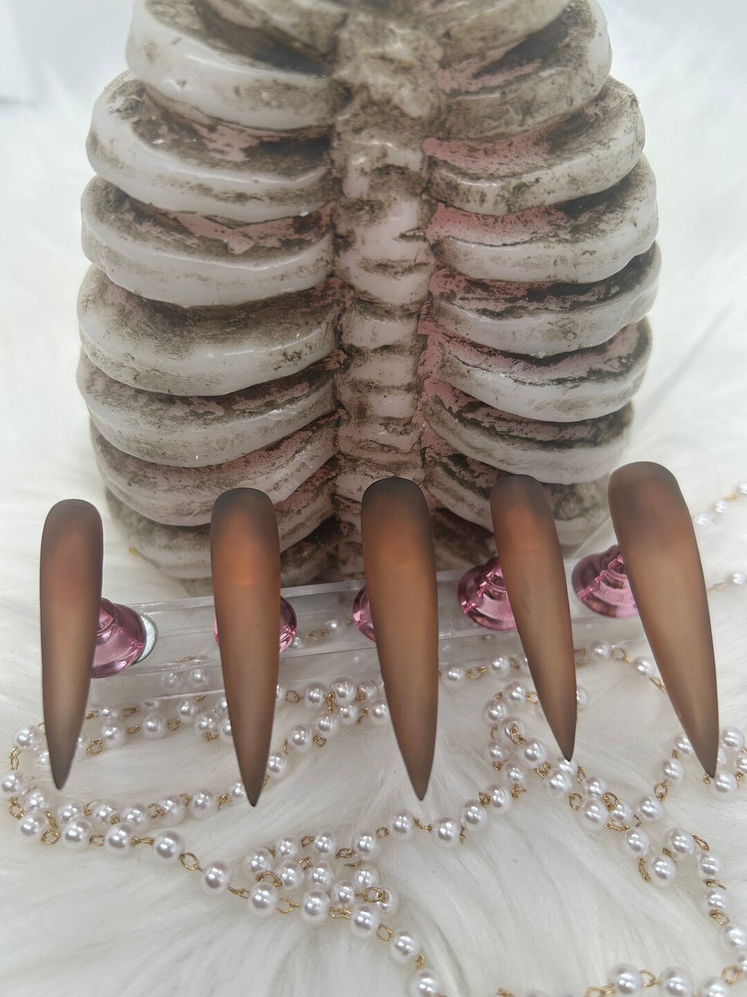 Timber Wolf-brown Werewolf Nails/vamp Goth Luxury Gel Press on Nails ...