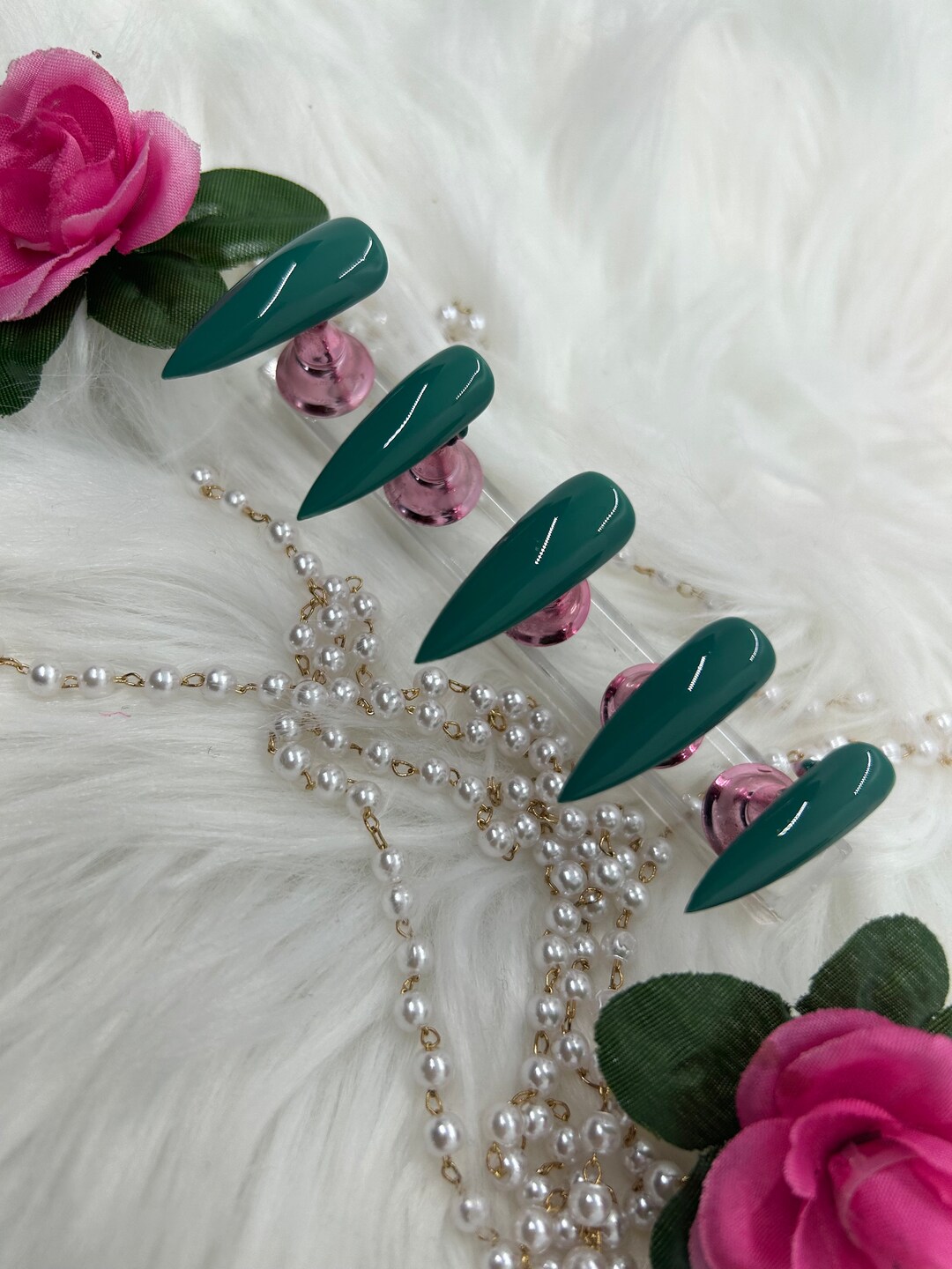 Newgarden Fairy Pine Green Gel Nails Green Gel Nails /green Glossy ...