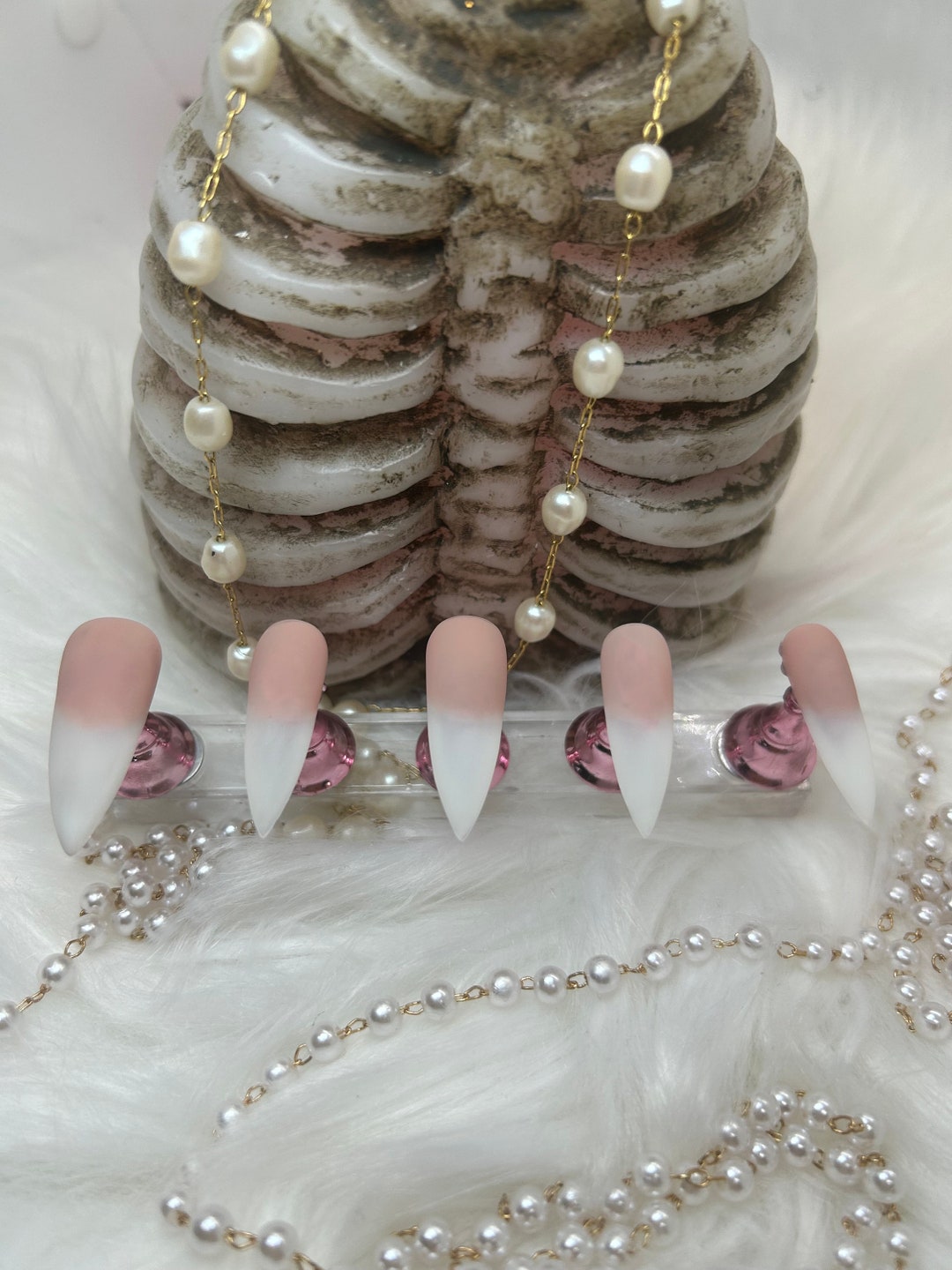 Claudia-vampire Goth French Nails-gothic Vampire French Manicure Luxury ...