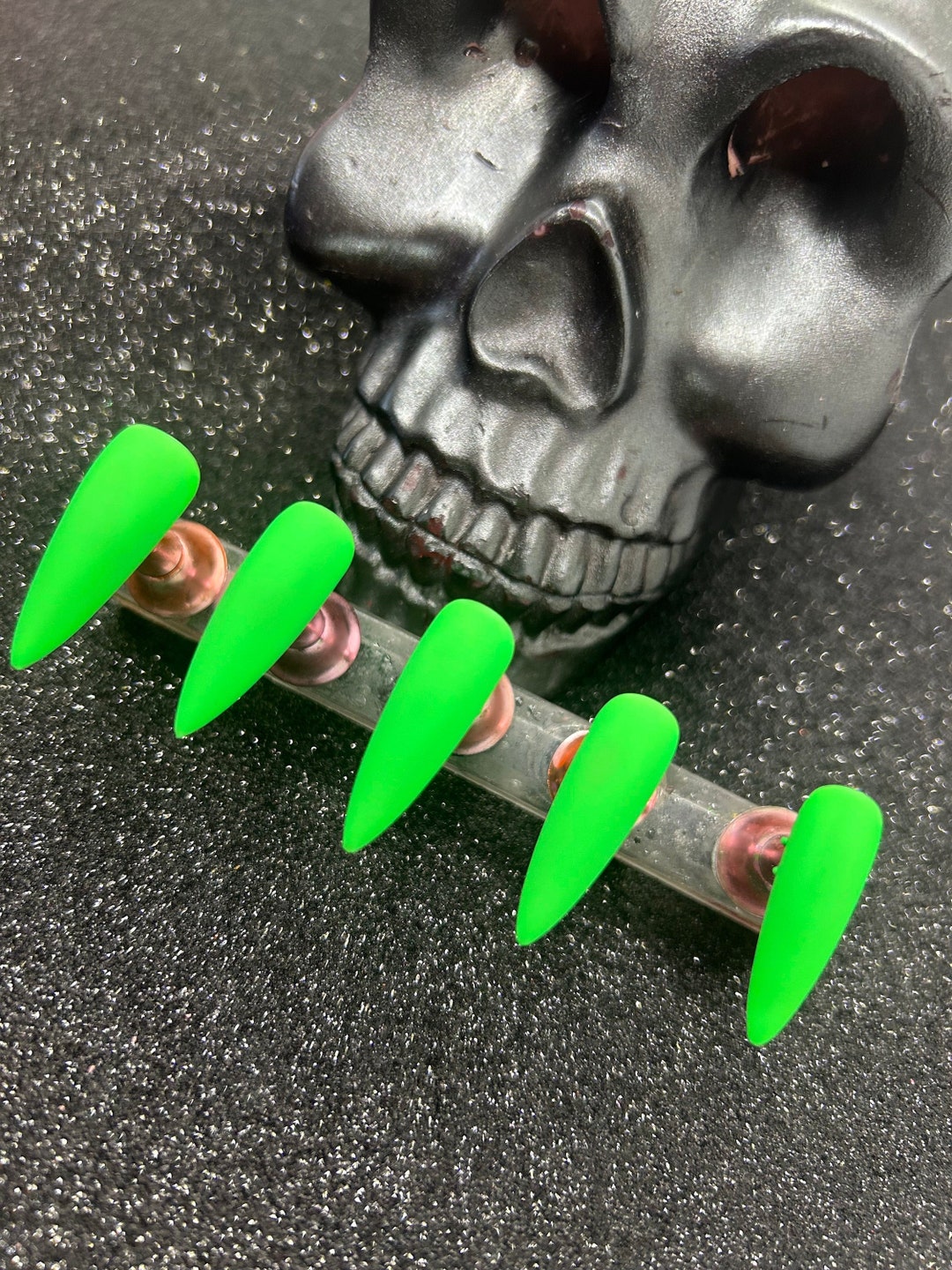 Slimerella- Matte Neon Green Gel Nails- Matte Luxury Gel Press on Nails ...