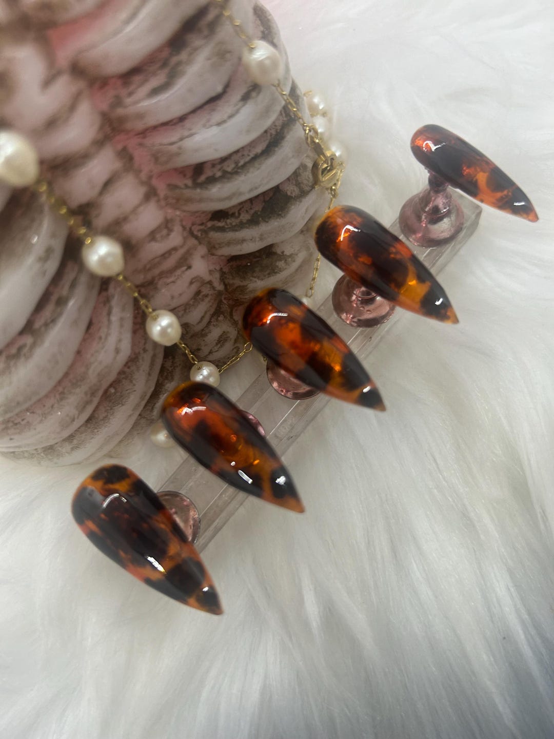 New***tantalizing Tortoise- Glossy Tortoise Shell Jelly Nails- 90s ...