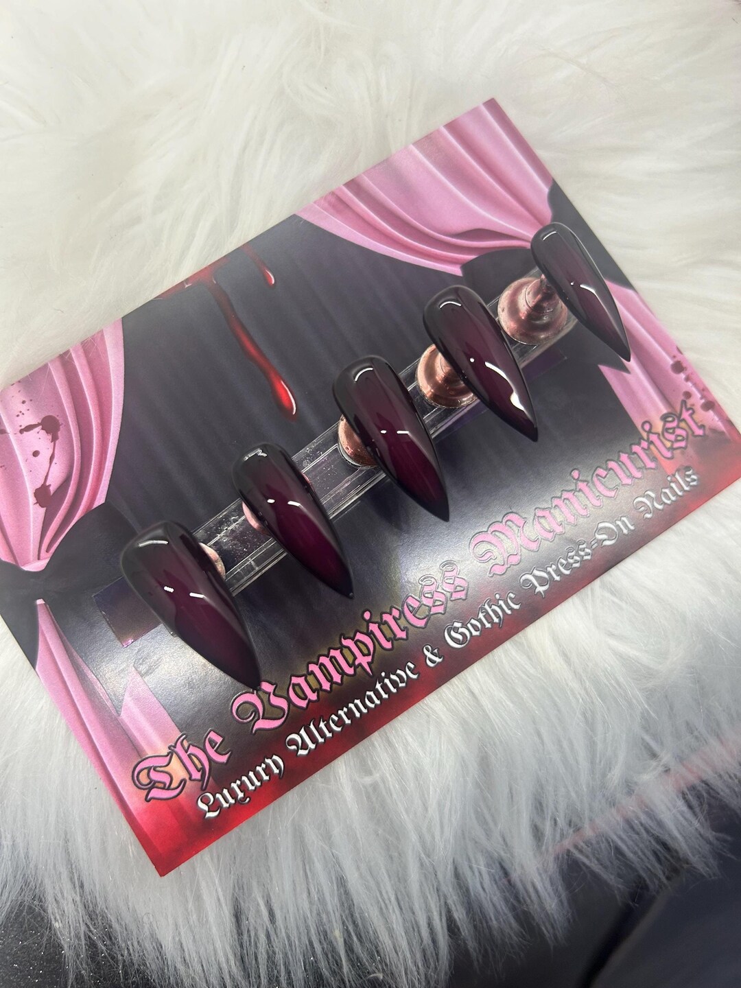 Rotten Plum~glossy Purple and Black Ombré Nails- Luxury Gel Press on ...