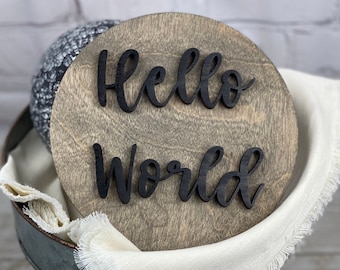 Birth Announcement Sign Hello World New Baby Newborn Photo - Etsy