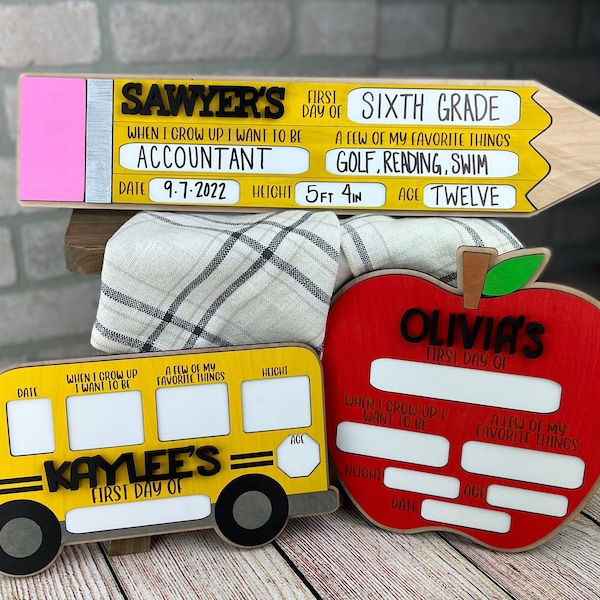 First Day of School Bus Sign - Etsy