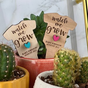 Watch Me Grow, Tag, Succulent, Personalized, Custom, Baby Shower ...