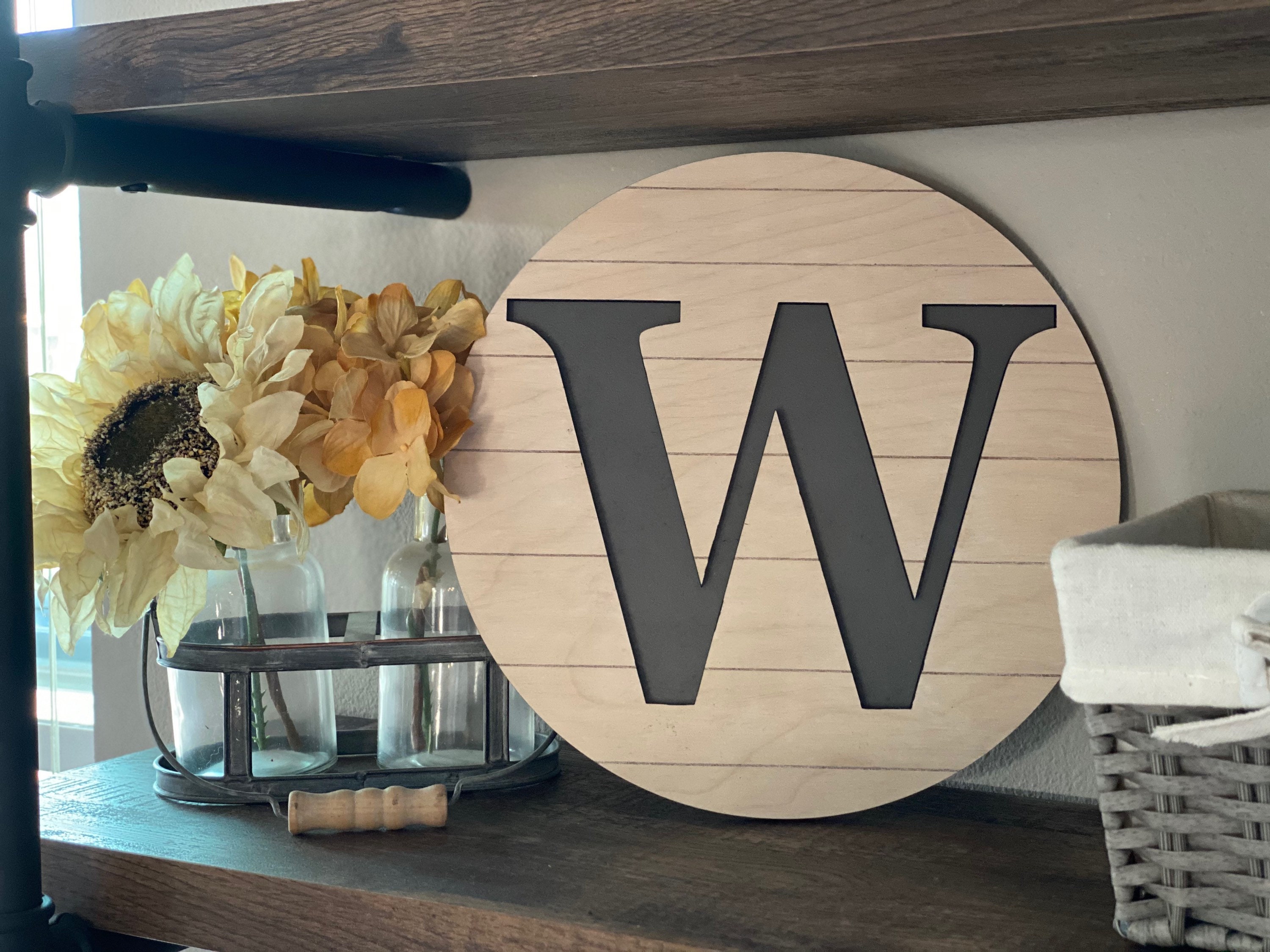 Family Letter Sign Circle Letter Sign Custom Round Sign | Etsy