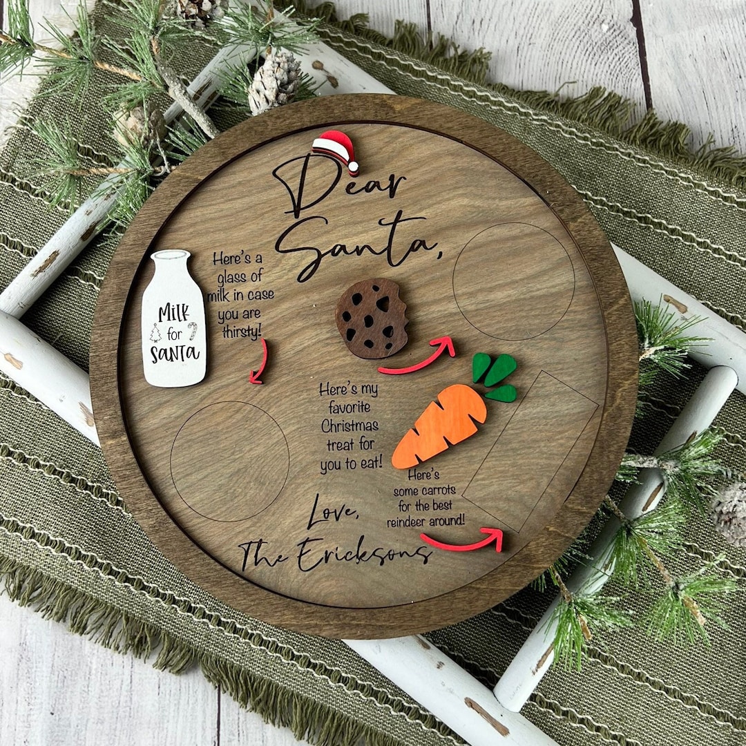 Santa Tray, Cookie Plate, Christmas Eve, Milk and Cookies, Carrots ...
