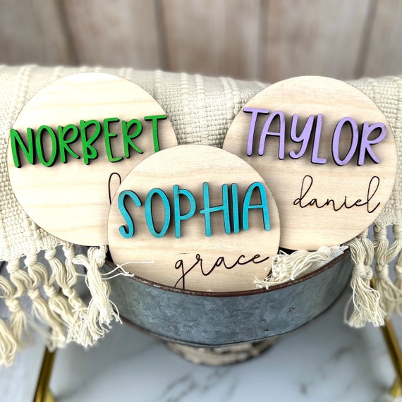 Baby Name Sign Newborn Announcement Nursery Name Sign - Etsy