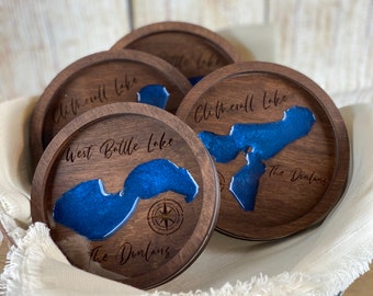 Set of 4 Custom Lake/ Lake House Coasters - Etsy