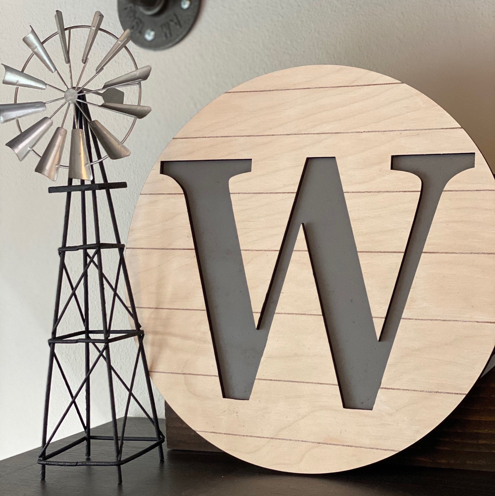 Family Letter Sign Circle Letter Sign Custom Round Sign | Etsy