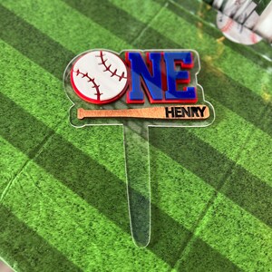 Personalized Baseball First Birthday Cake Topper: Rookie Year Party ...
