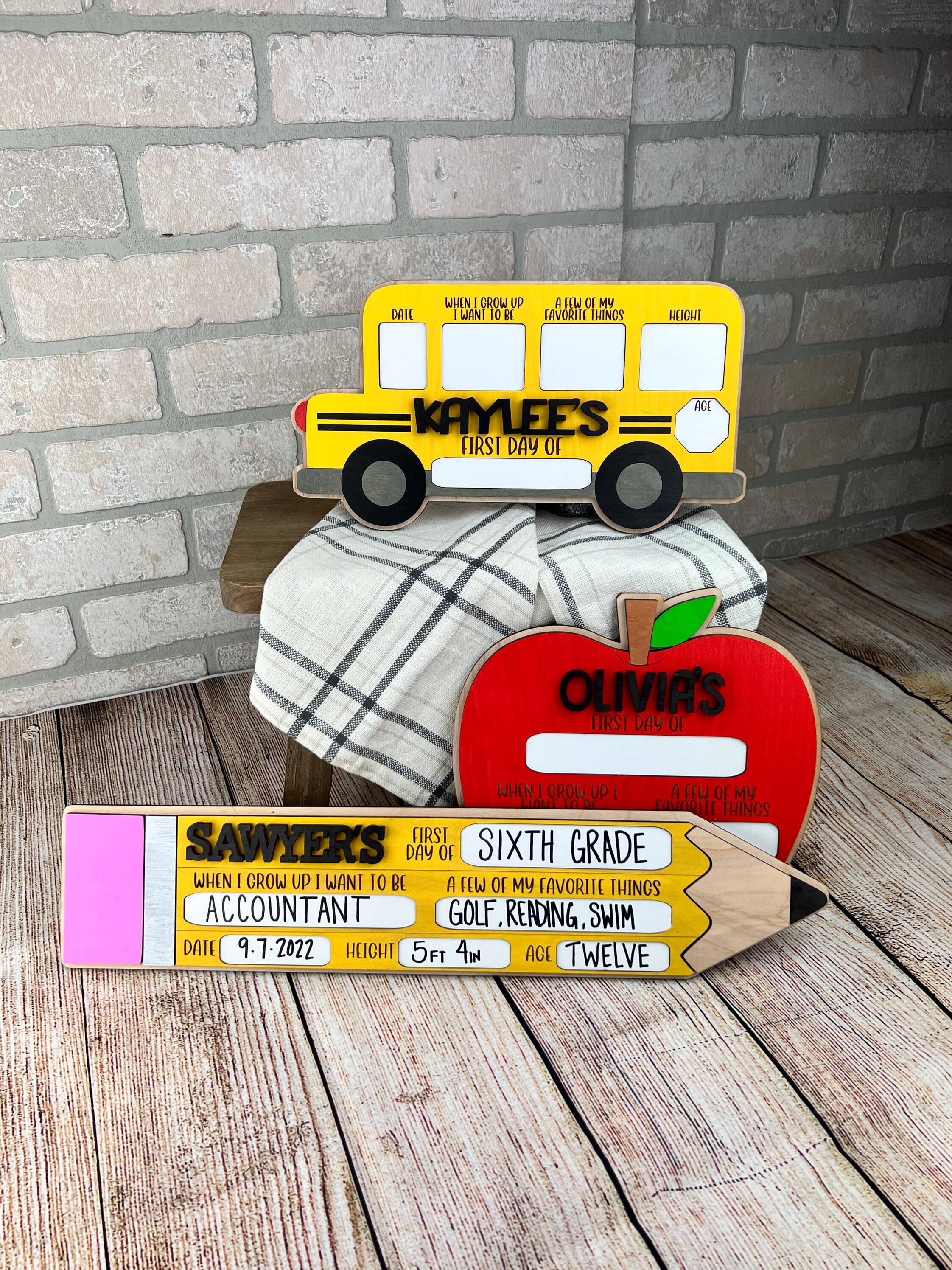 Back to School Sign Custom Personalized Multiple Kid White - Etsy