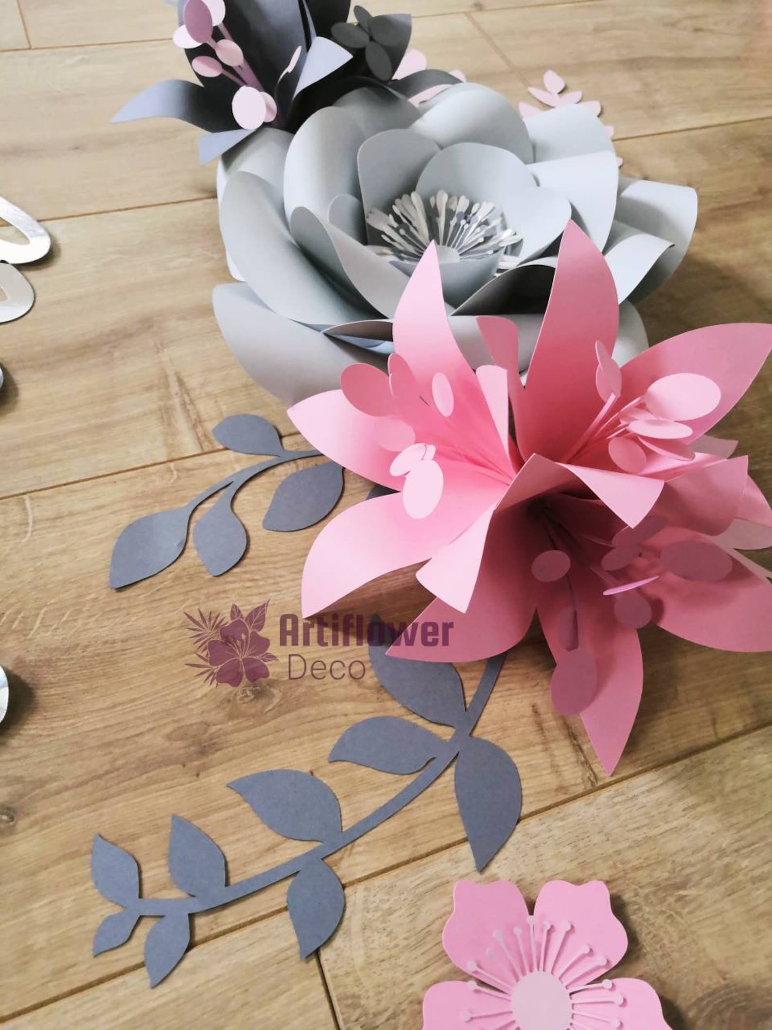 Paper Flower Wall Art With Name | Etsy