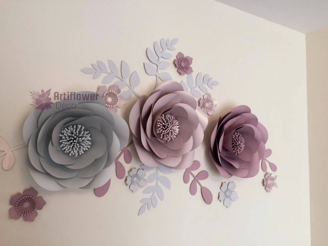 3D Paper Flower Wall Decor: Nursery Floral Arrangement - Etsy UK