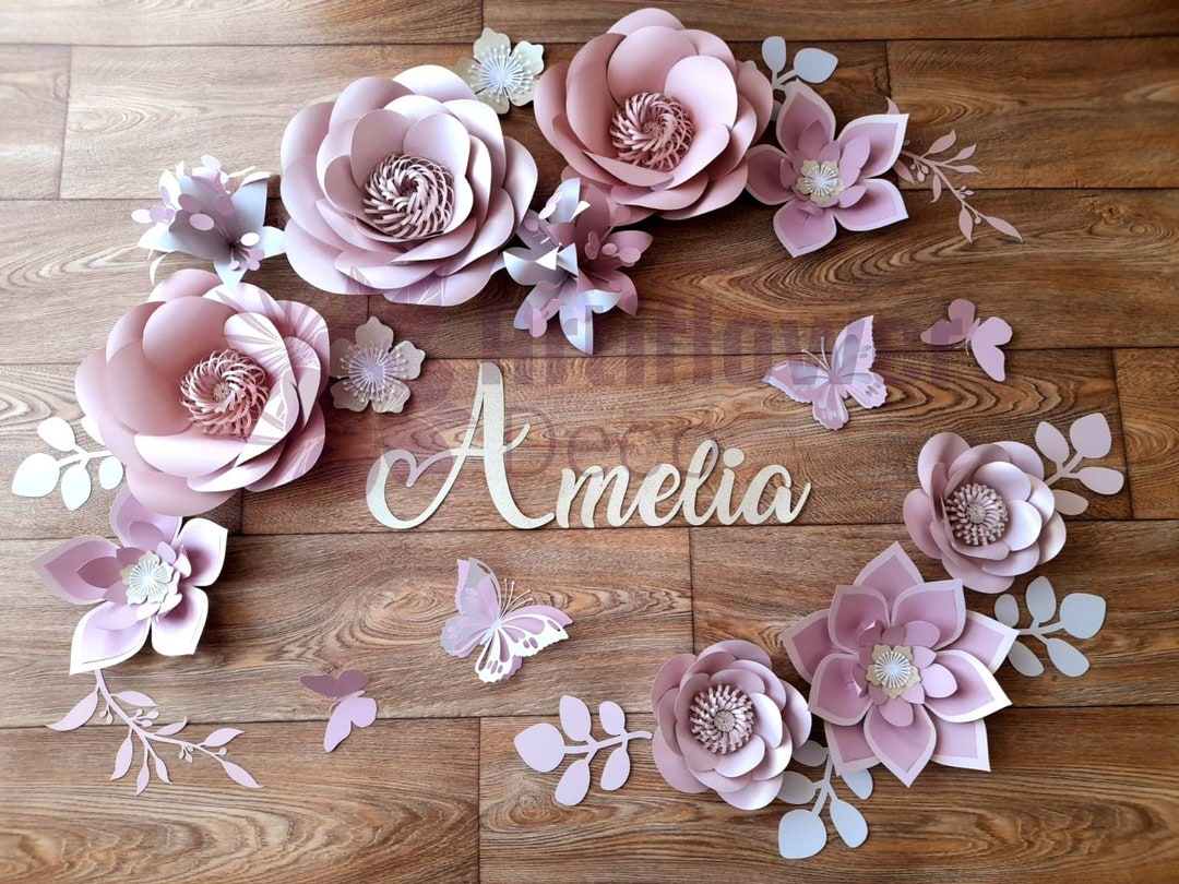 Bespoke Paper Flower Wall Art Custom Nursery Decor or Thoughtful Baby ...