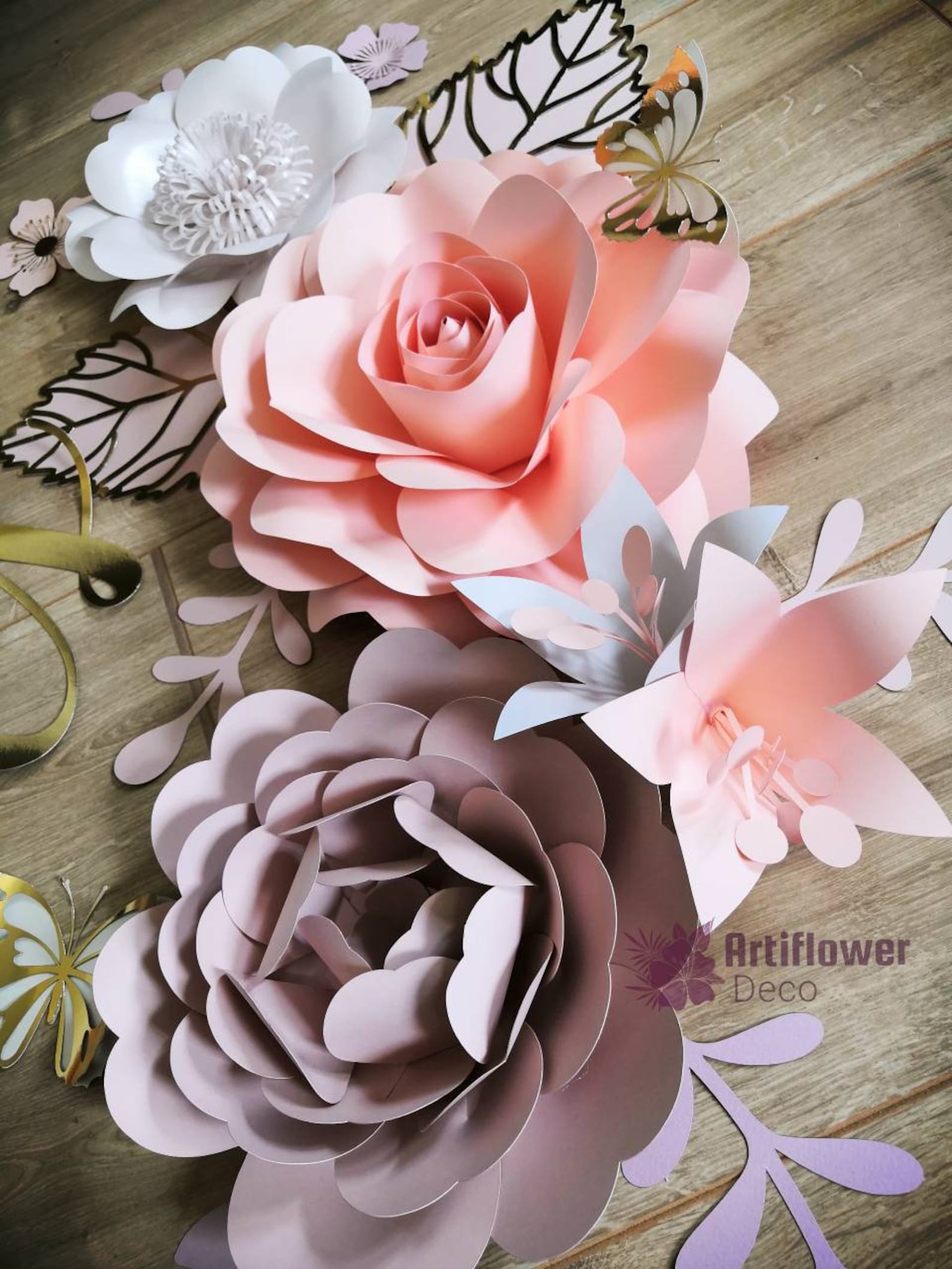 Luxury Paper Flower Wall Art | Etsy