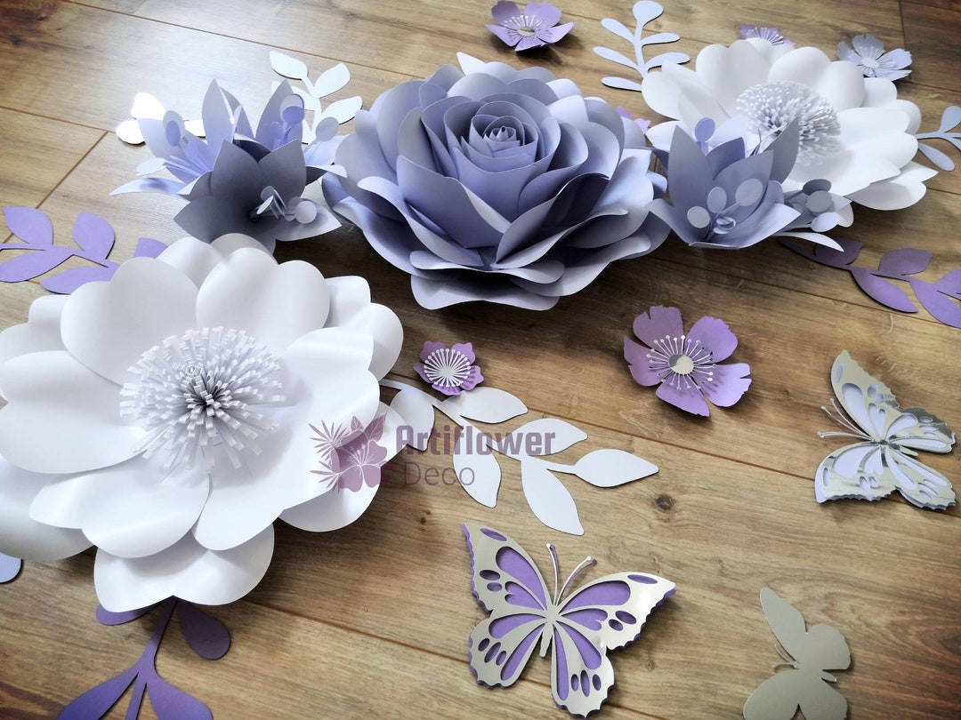 Paper Flower Wall Display – Stylish Home Decor for Bedrooms & Living ...