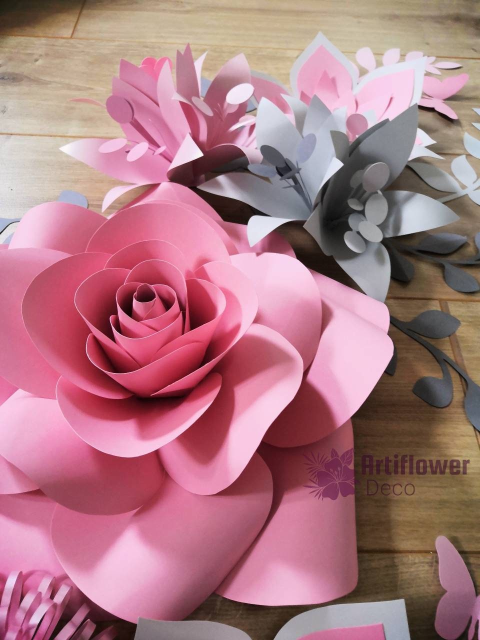Paper Flower Wall Art With Name | Etsy