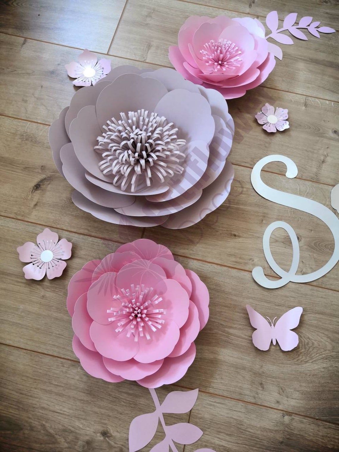 Personalised 3D Paper Flower Wall Art for Nursery in - Etsy UK
