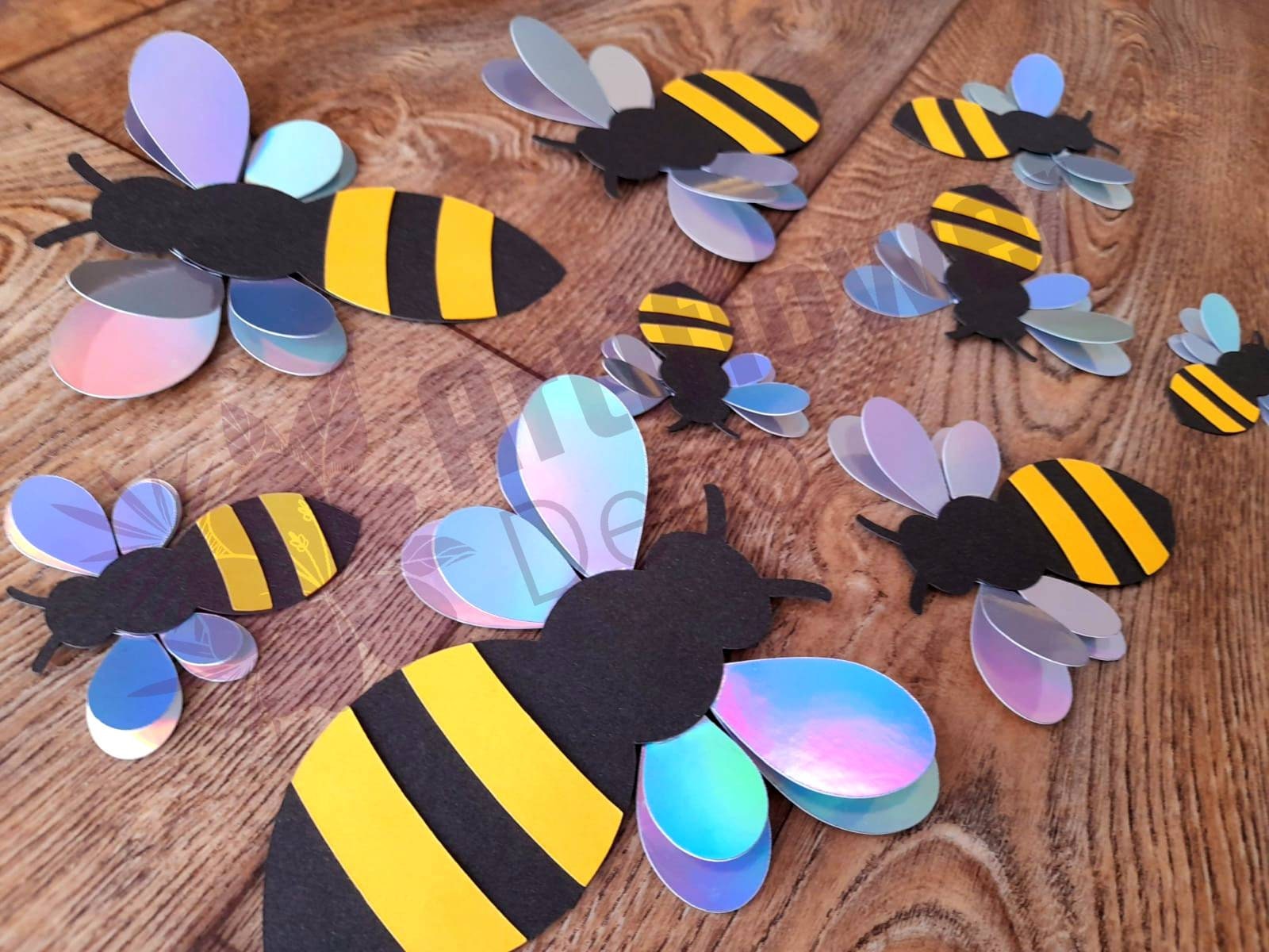 Set of 9 Paper Bees Unique Wall Art for Nursery | Etsy