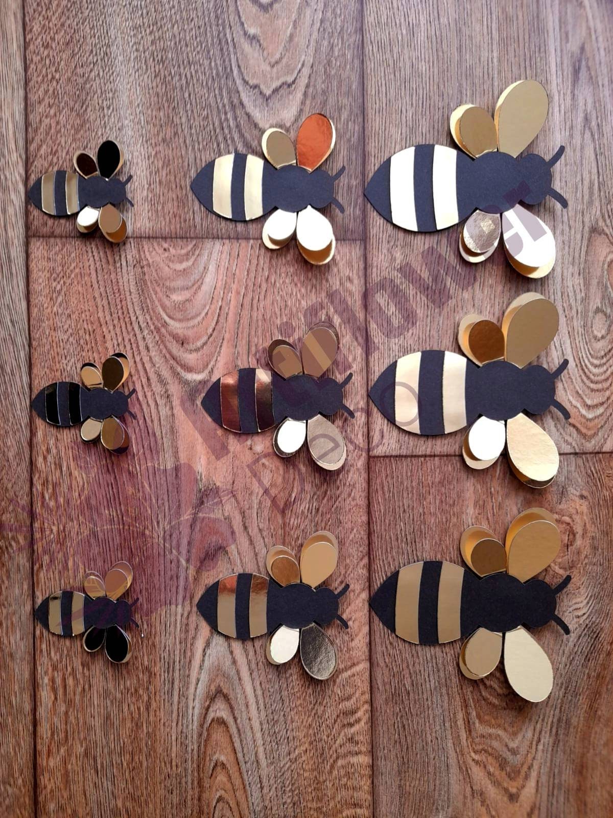 Set of 9 Paper Bees Unique Wall Art for Nursery - Etsy Norway