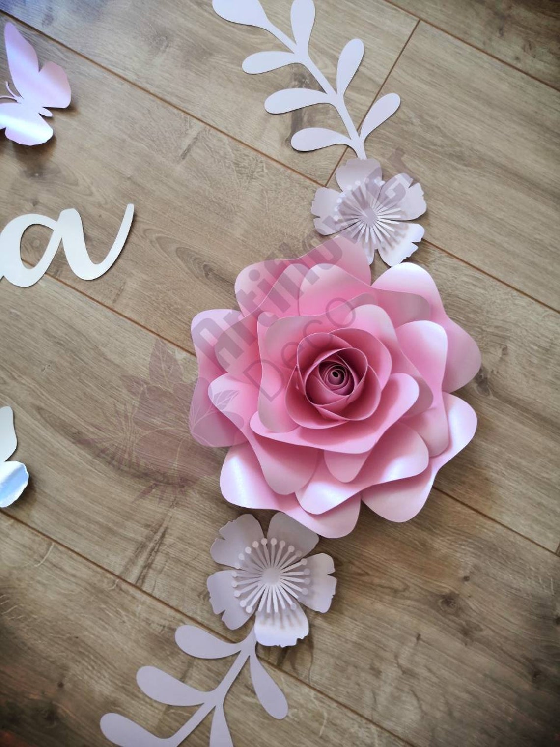 Personalised 3D Paper Flower Wall Art for Nursery in - Etsy UK