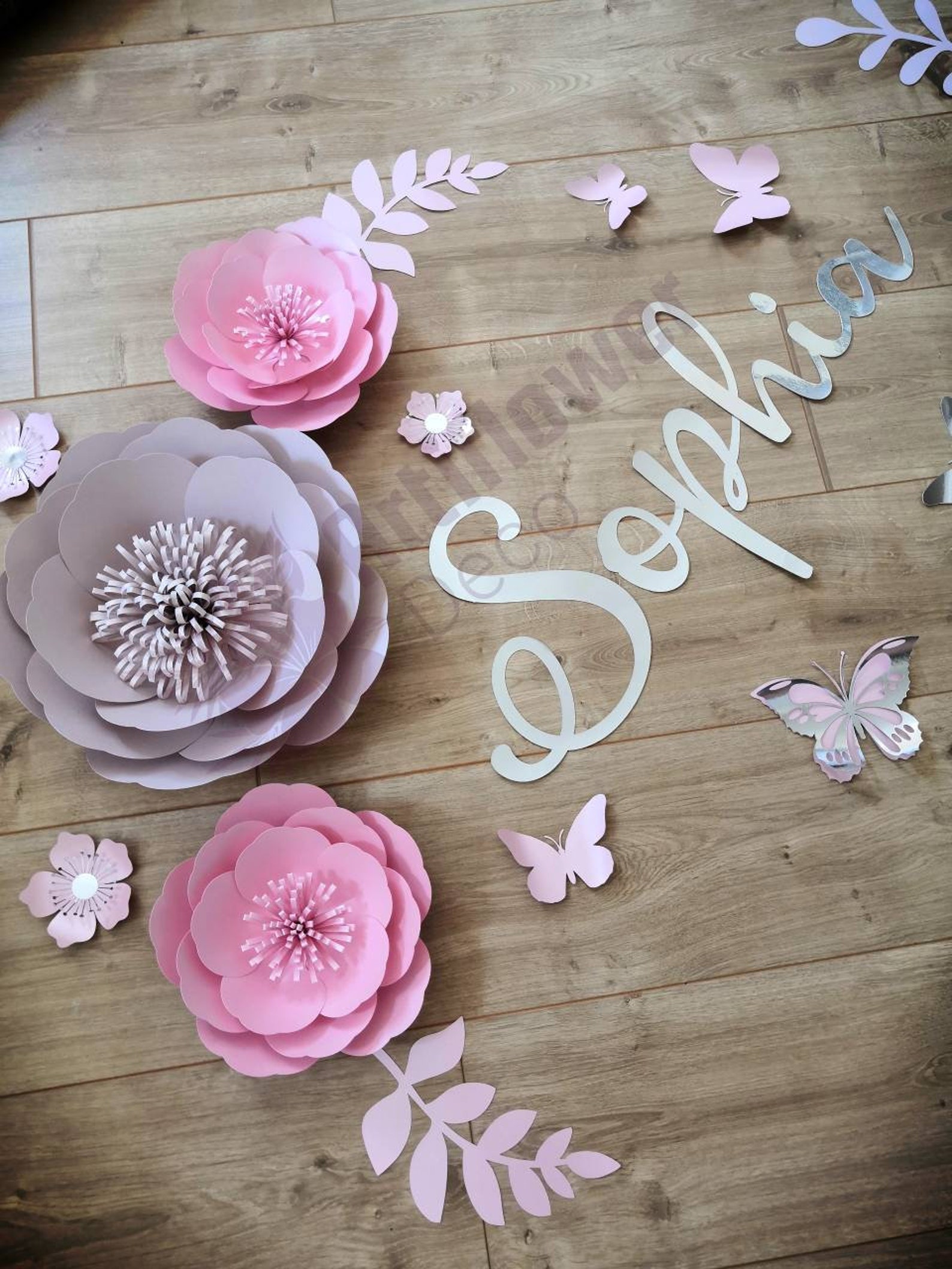 Personalised 3D Paper Flower Wall Art for Nursery in - Etsy UK