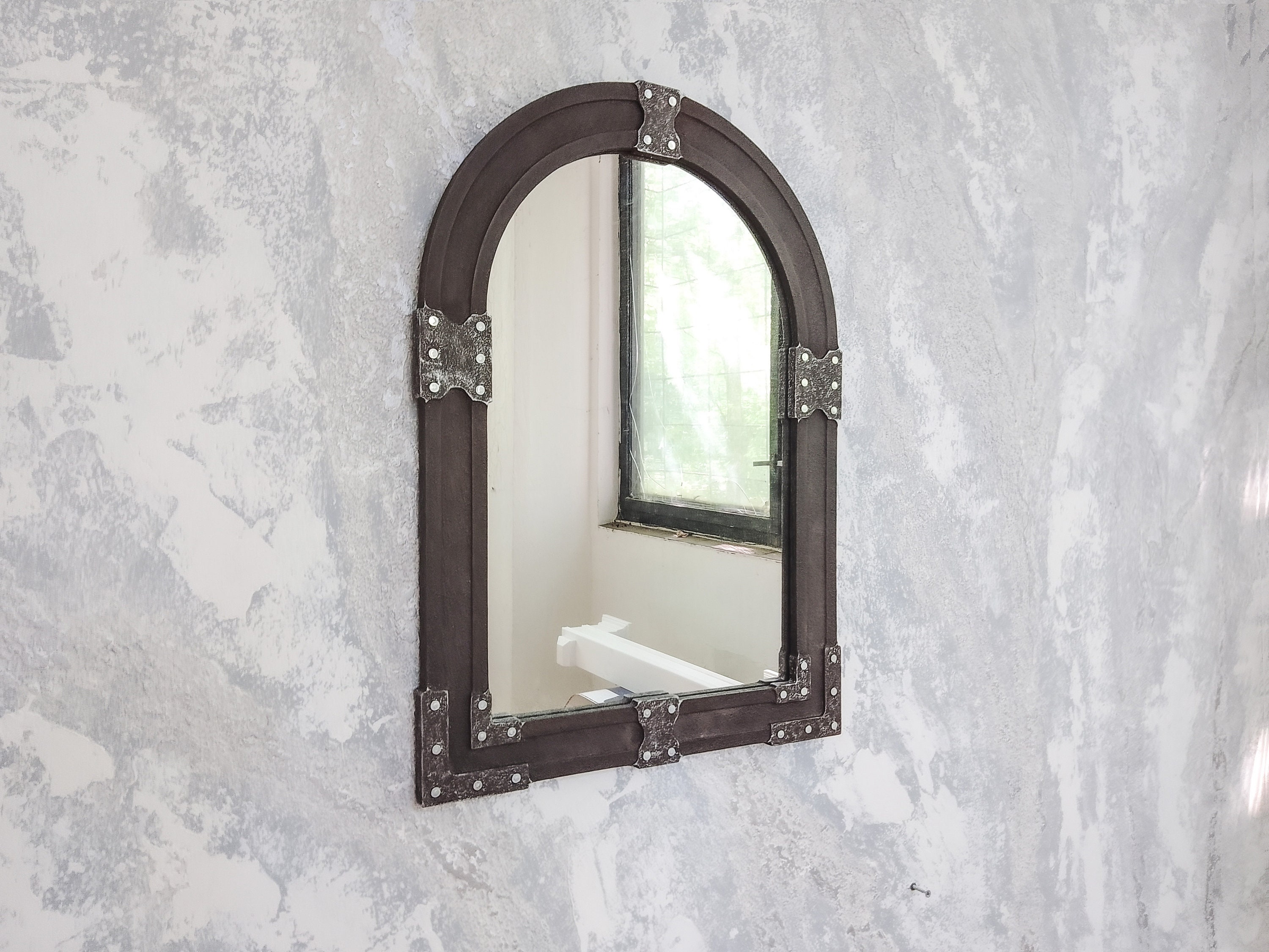 Steampunk Mirror/antique Mirror With Metal Parts/bathroom Mirror/rustic ...