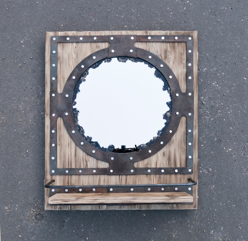 Exclusive Steampunk Mirror/steampunk Mirror With Shelf/small Wall ...