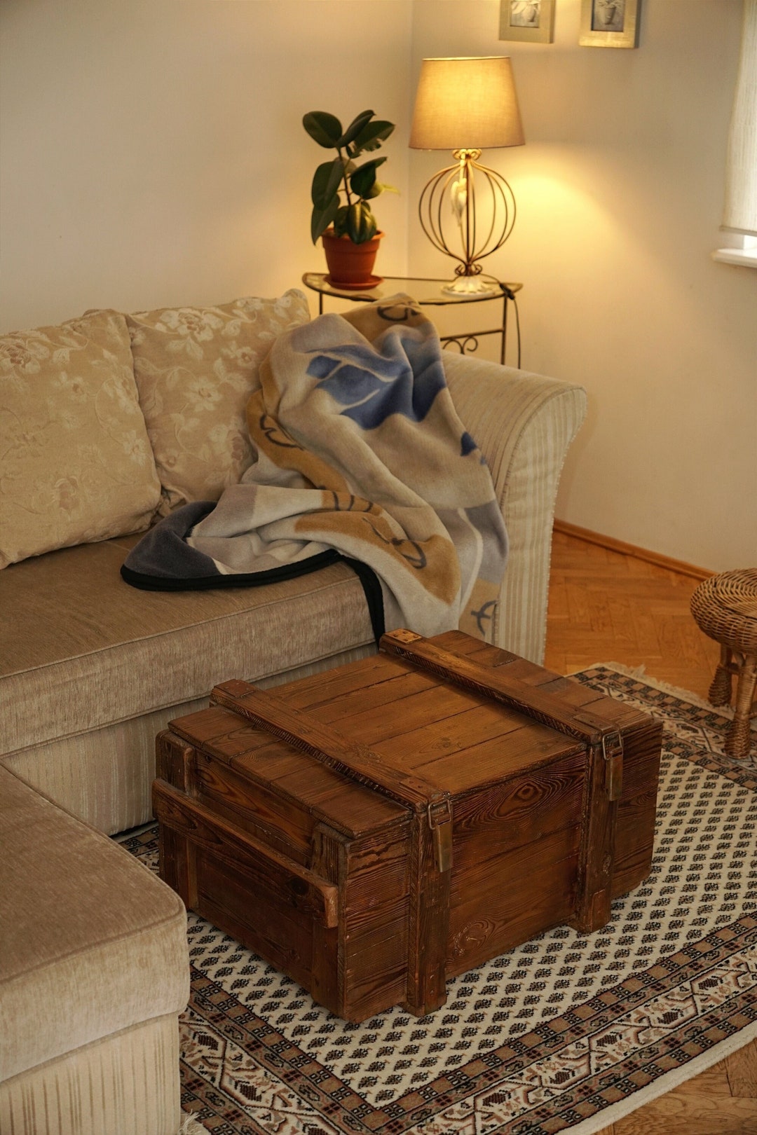 Industrial Coffee Table Wooden Chest Coffee Table Wood Table Military ...