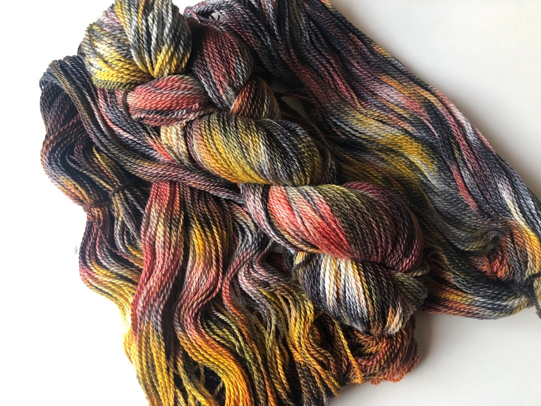 Hand Dyed Polwarth/silk 4-ply Weight Yarn - Fire & Ash - Etsy
